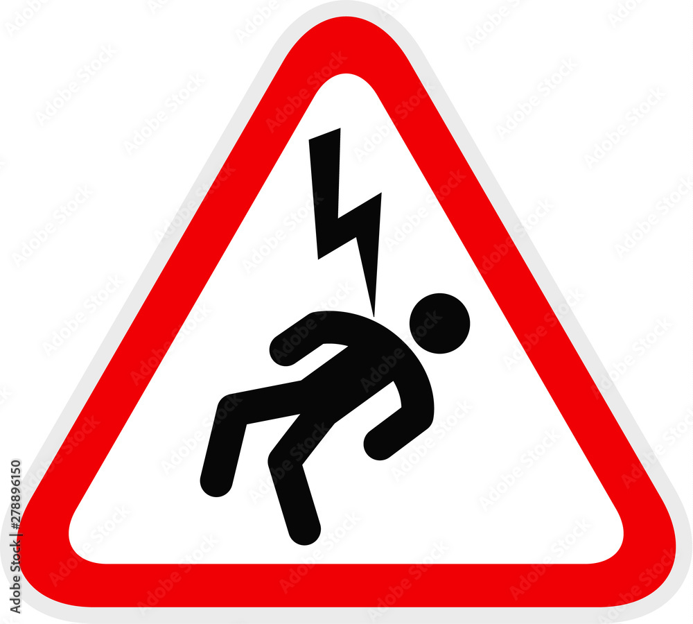 Triangular red Warning Hazard Symbol, vector illustration Stock Vector ...