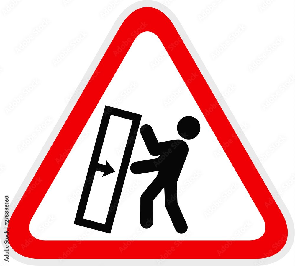 Triangular red Warning Hazard Symbol, vector illustration Stock Vector ...