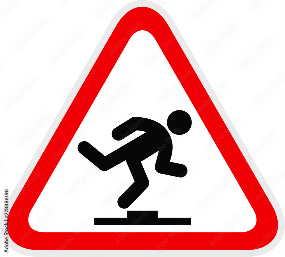 Triangular red Warning Hazard Symbol, vector illustration Stock Vector ...