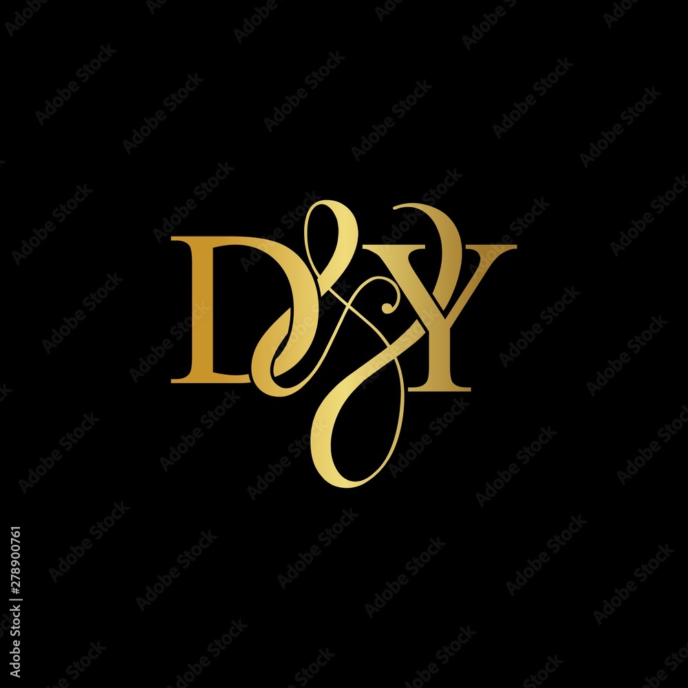D & Y DY logo initial vector mark. Initial letter D & Y DY luxury art ...