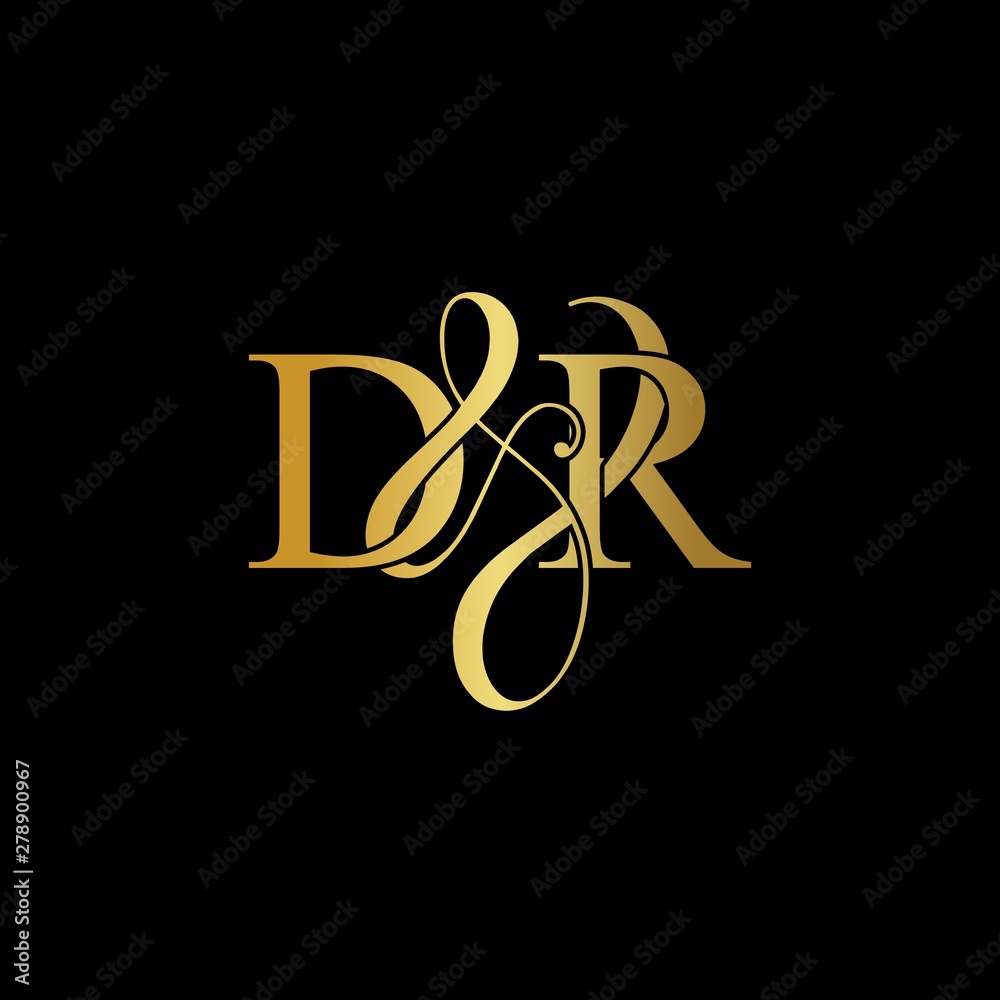 D & R DR logo initial vector mark. Initial letter D & R DR luxury art ...