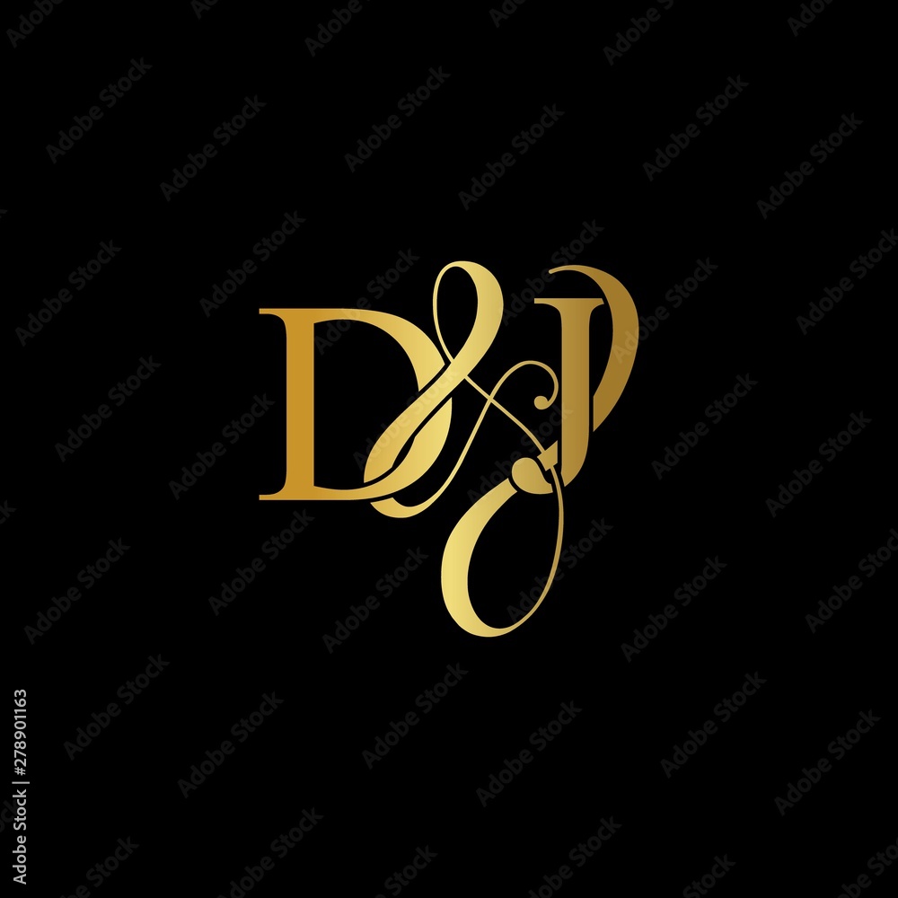 D & J / DJ logo initial vector mark. Initial letter D & J DJ luxury art ...