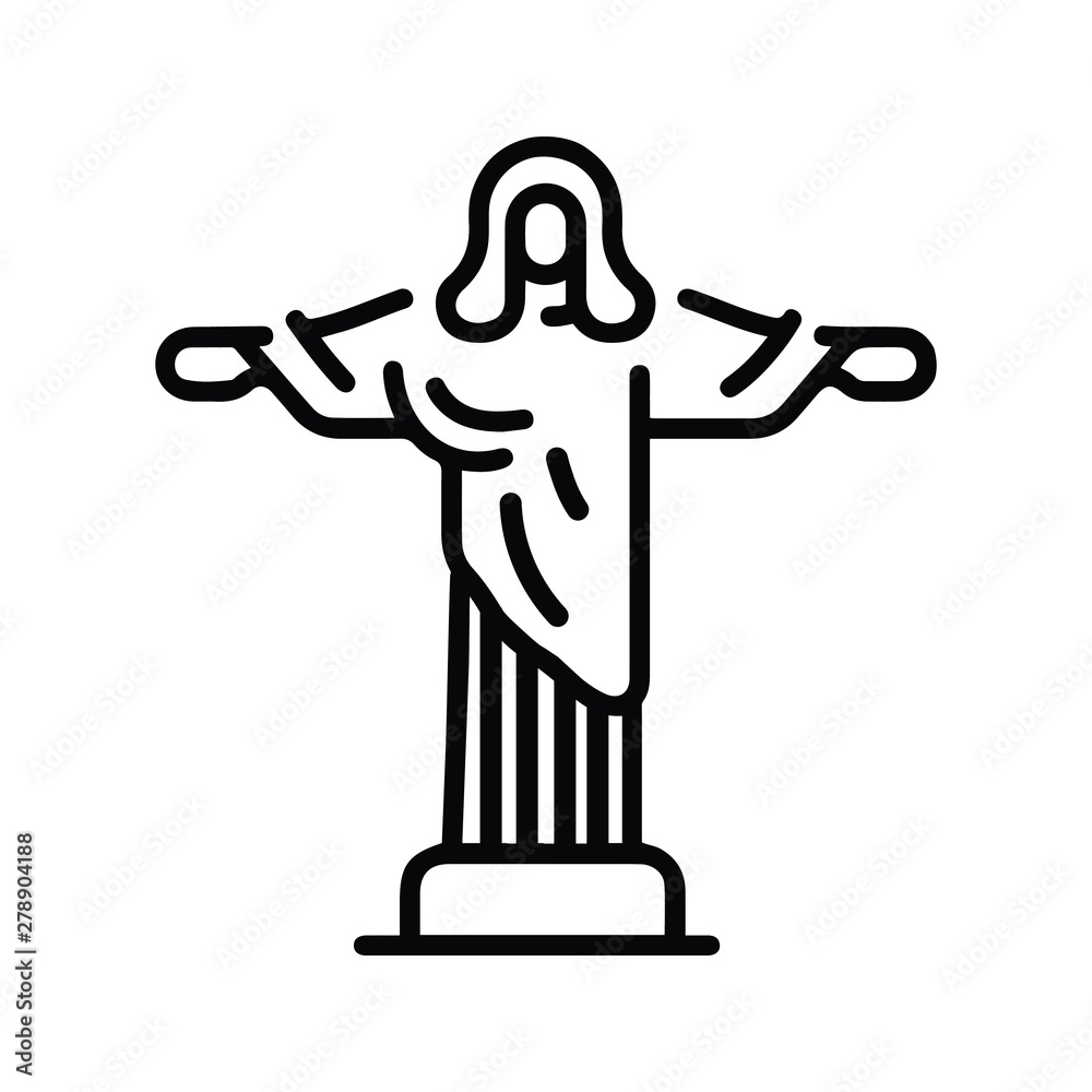 Brazil Christ Jesus statue icon vector de Stock | Adobe Stock
