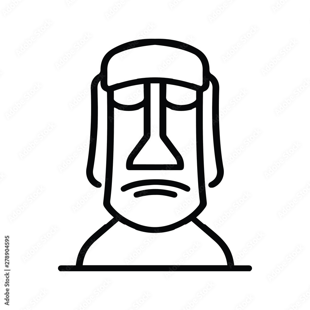 Chile stone island statue Icon Stock Vector | Adobe Stock