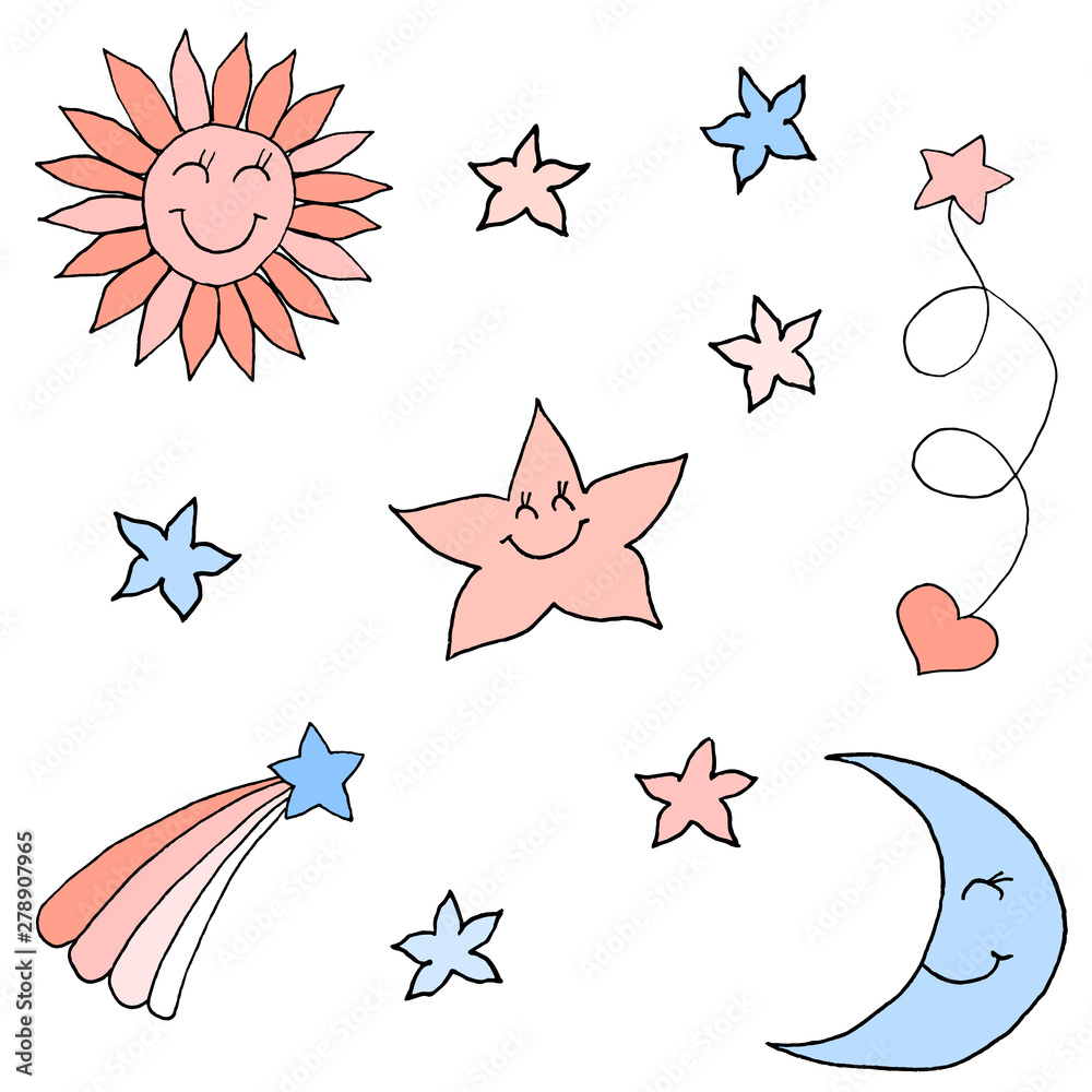 Sun Moon And Stars Drawing