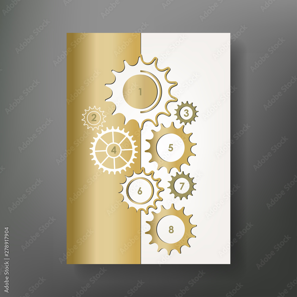 Book brochure design template. Vector flyer layout, blur background ...