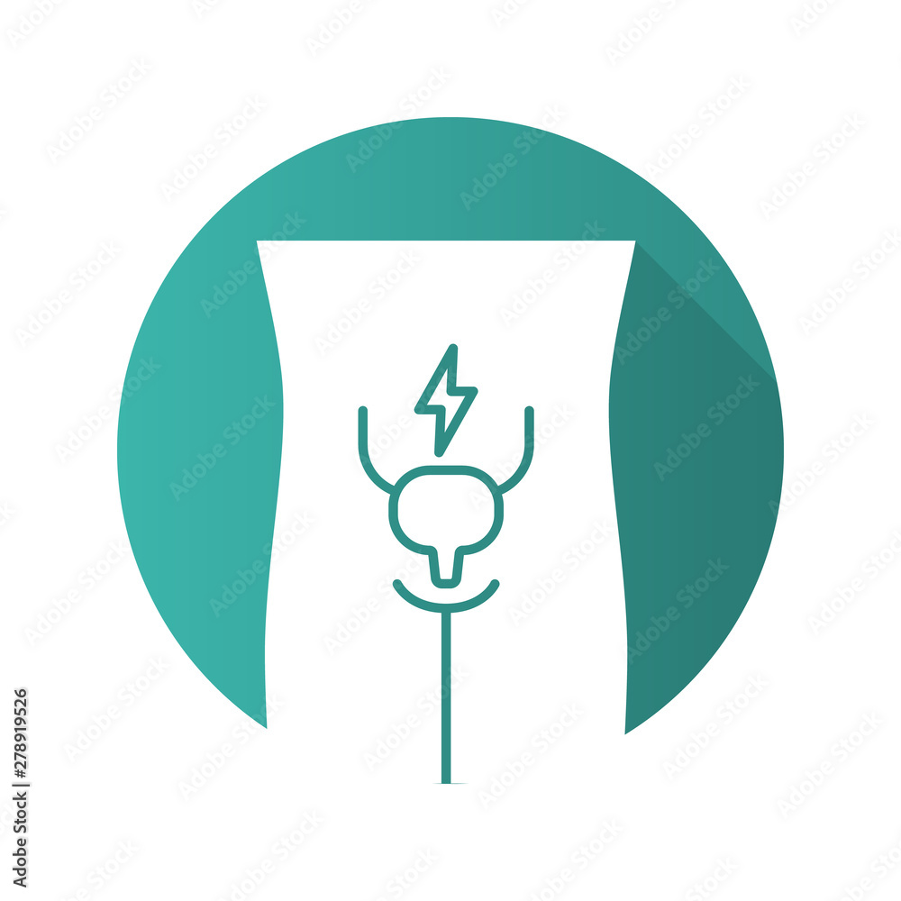 Ill Urinary Bladder Flat Design Long Shadow Glyph Icon Sore Human
