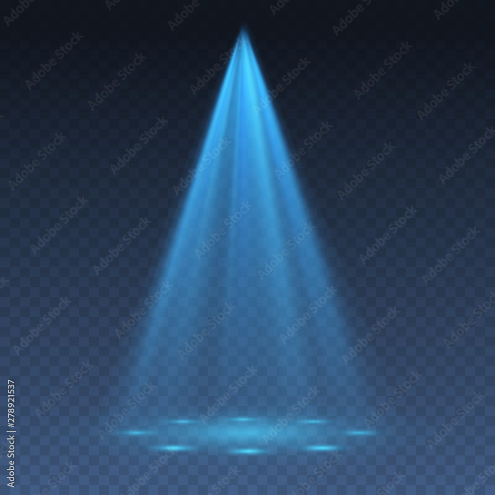 Blue Projector Effect Isolated On Transparent Background Vector Glow 