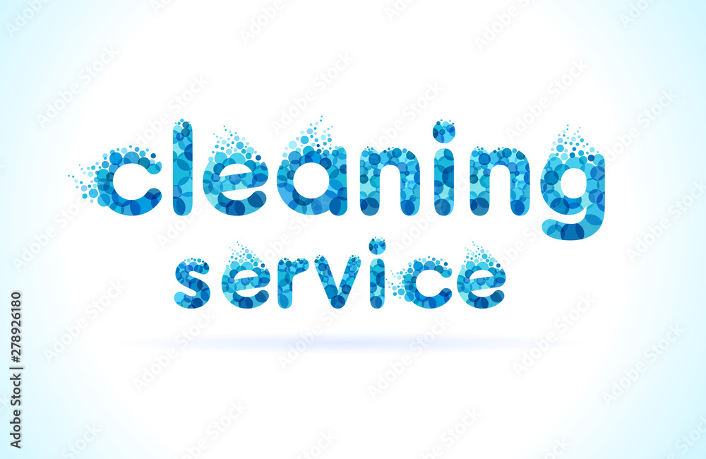 Cleaning service lettering concept design for web banners or poster ...
