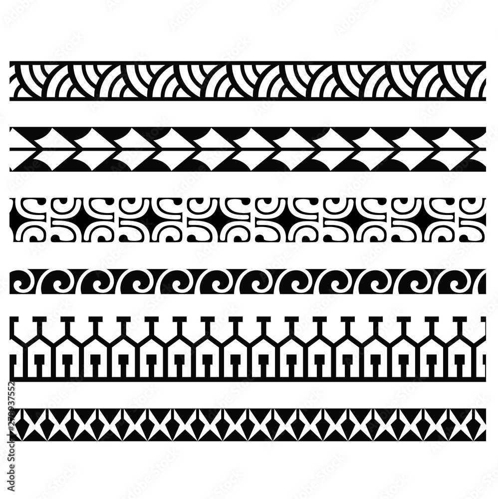 Black And White Tribal Band Tattoos