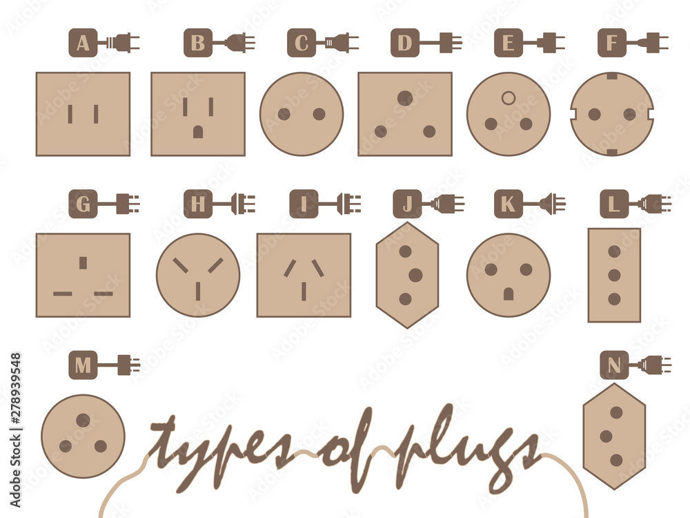 Types of Plugs Stock Vector | Adobe Stock