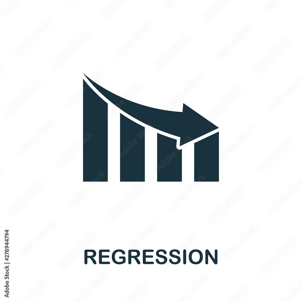 Vetor de Regression vector icon symbol. Creative sign from investment icons collection. Filled ...