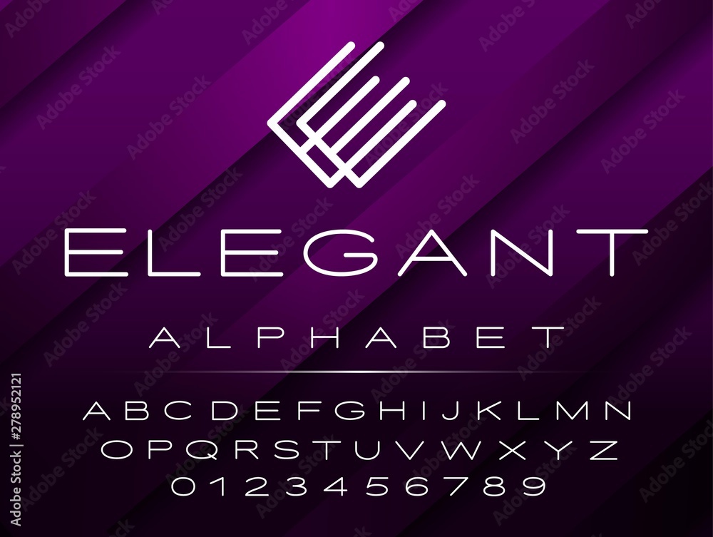 Vector elegant design font for logo, titles and more. Alphabet isolated ...