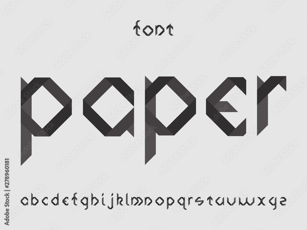 Paper font. Vector alphabet Stock Vector | Adobe Stock