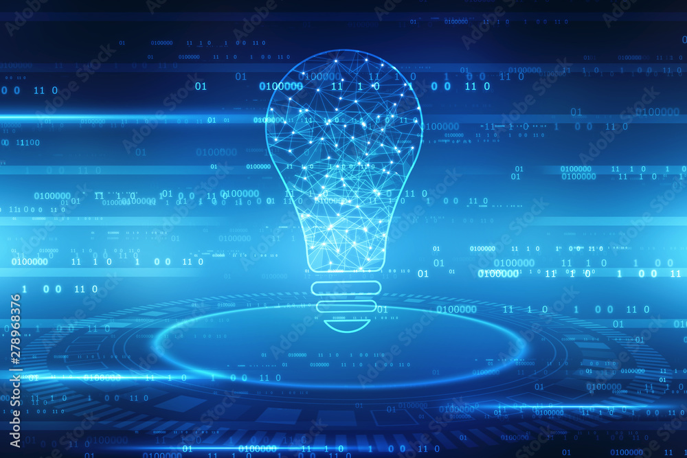 Poster Bulb future technology, innovation background, creative idea ...