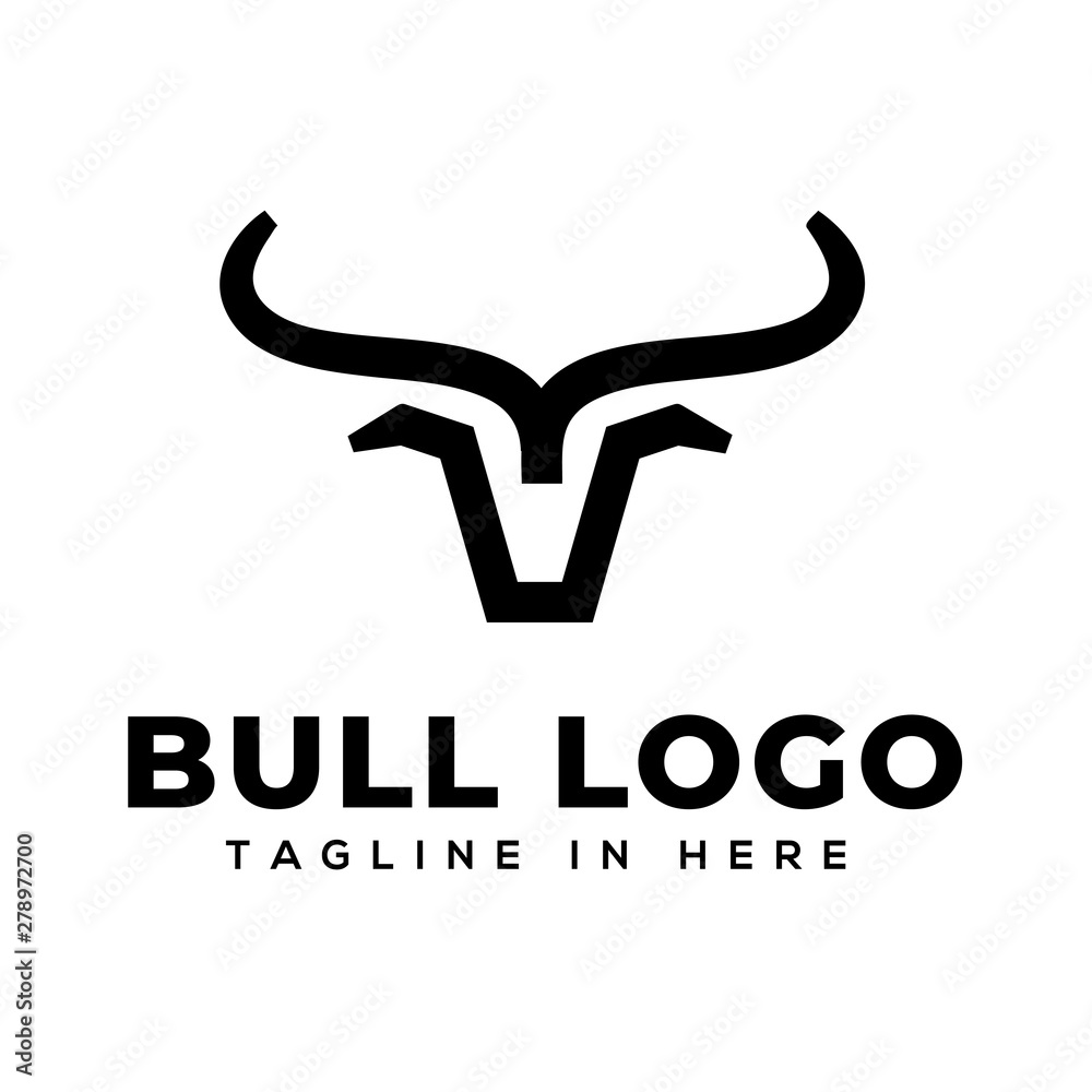 simple Head bull logo design inspiration Stock Vector | Adobe Stock