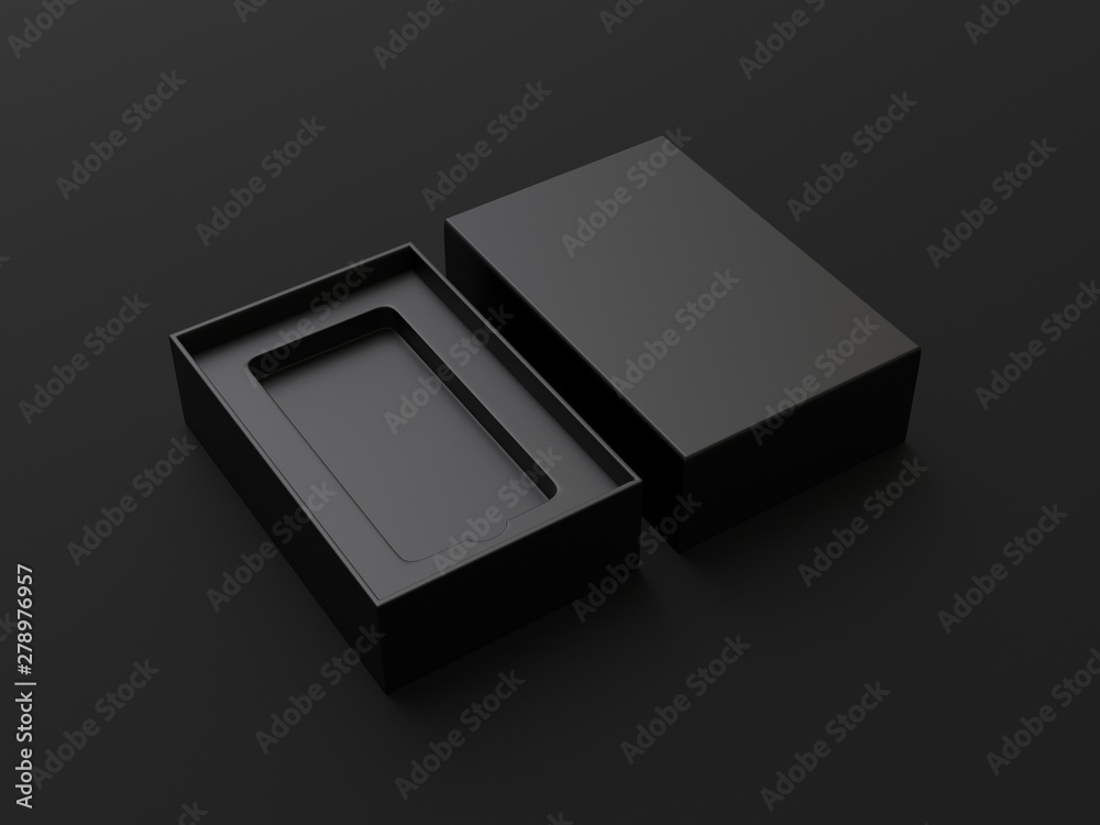 Blank mobile box packaging for branding and mock up. 3d render ...