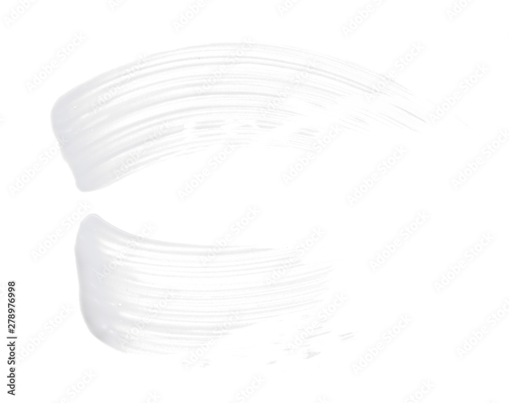 White smear and texture made with face clay or cream isolated on white ...