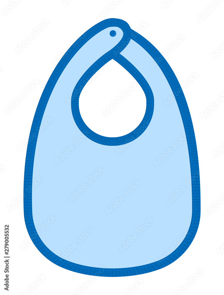Baby bib vector template illustration (blank / design space) / blue ...