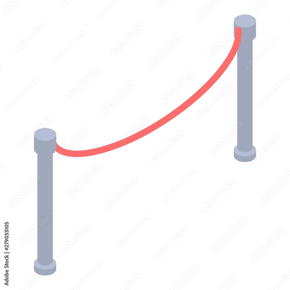Red barrier icon. Isometric of red barrier vector icon for web design ...