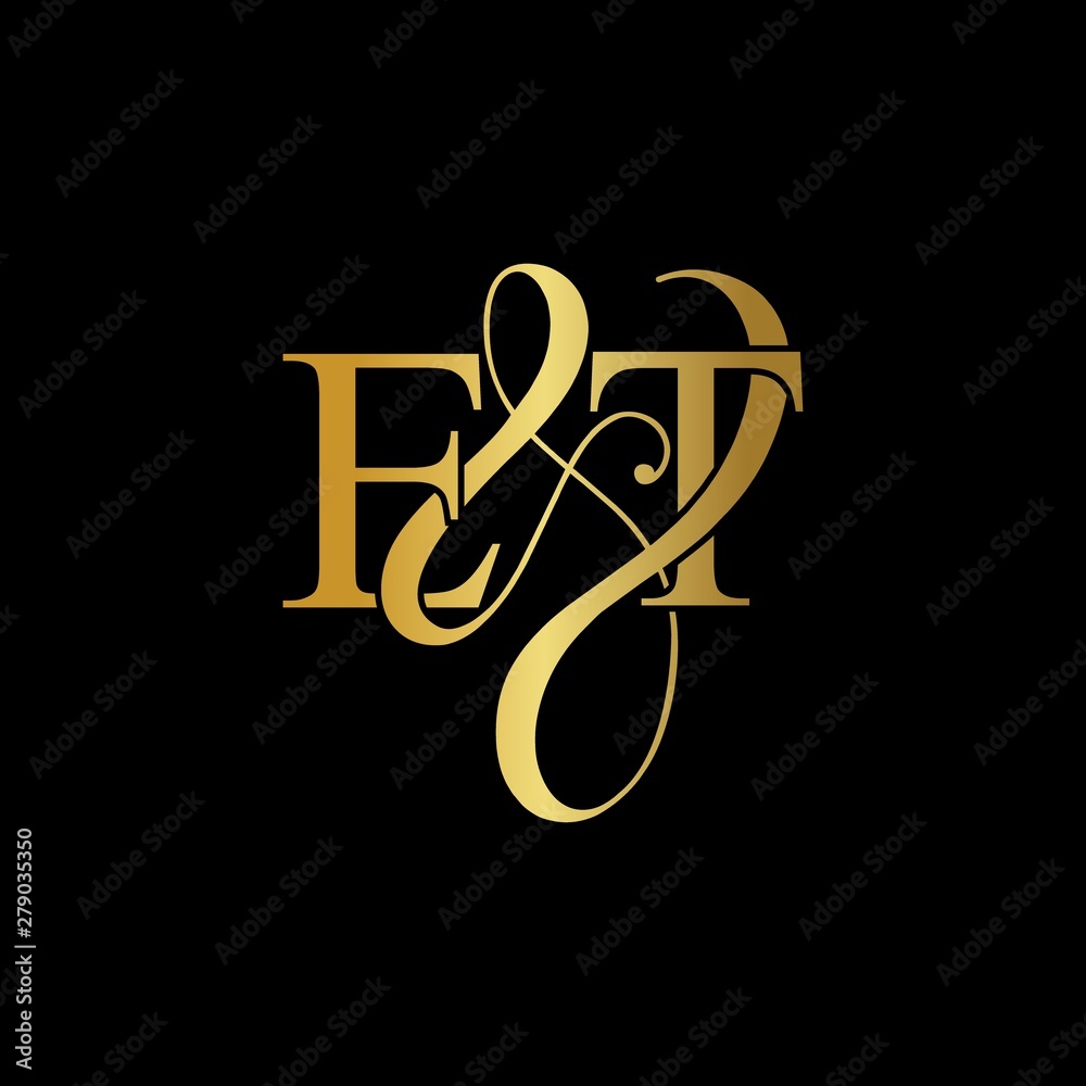 E & T / ET logo initial vector mark. Initial letter E & T ET luxury art ...