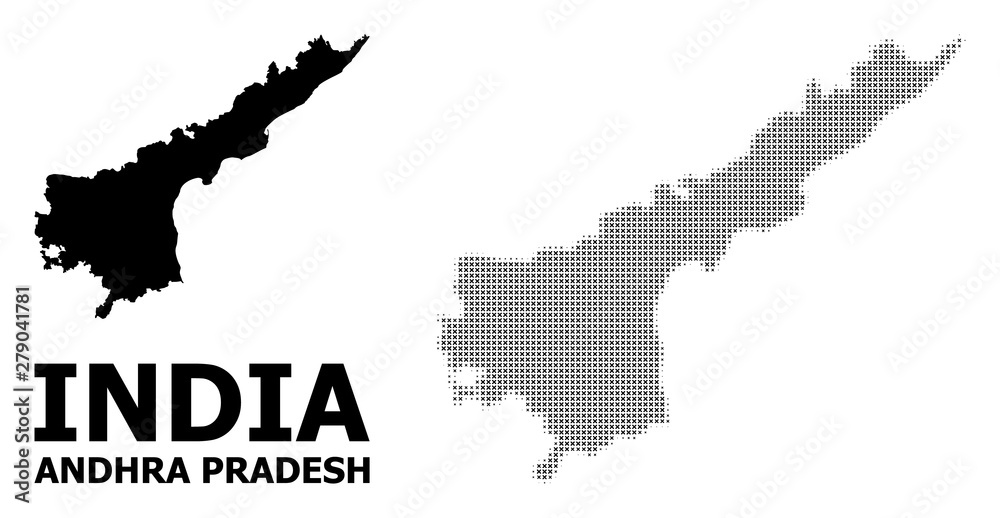 Vector Halftone Pattern and Solid Map of Andhra Pradesh State Stock ... Vector Halftone Pattern and Solid Map of Andhra Pradesh State Stock ...
