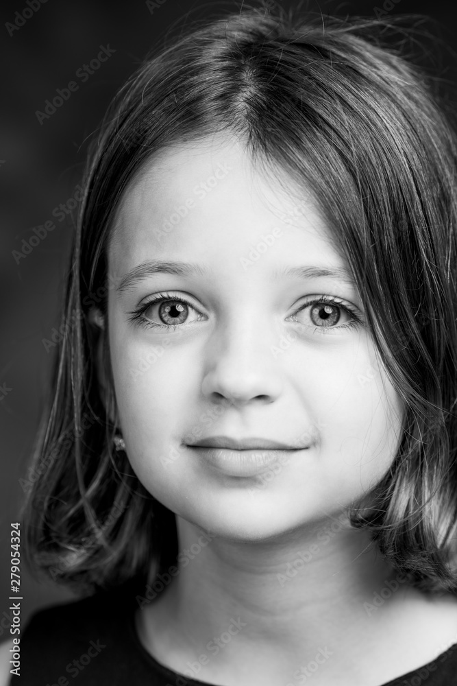 9 years old girl portrait Stock Photo | Adobe Stock