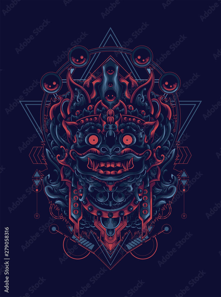 jatayu barong the culture mask from Balinese with sacred geometry ...