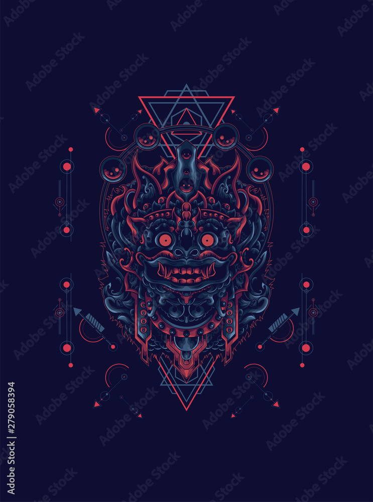 jatayu barong the culture mask from Balinese with sacred geometry ...