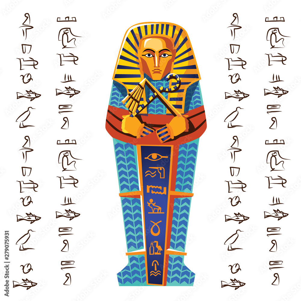 Ancient Egypt vector cartoon illustration. Egyptian culture symbol ...