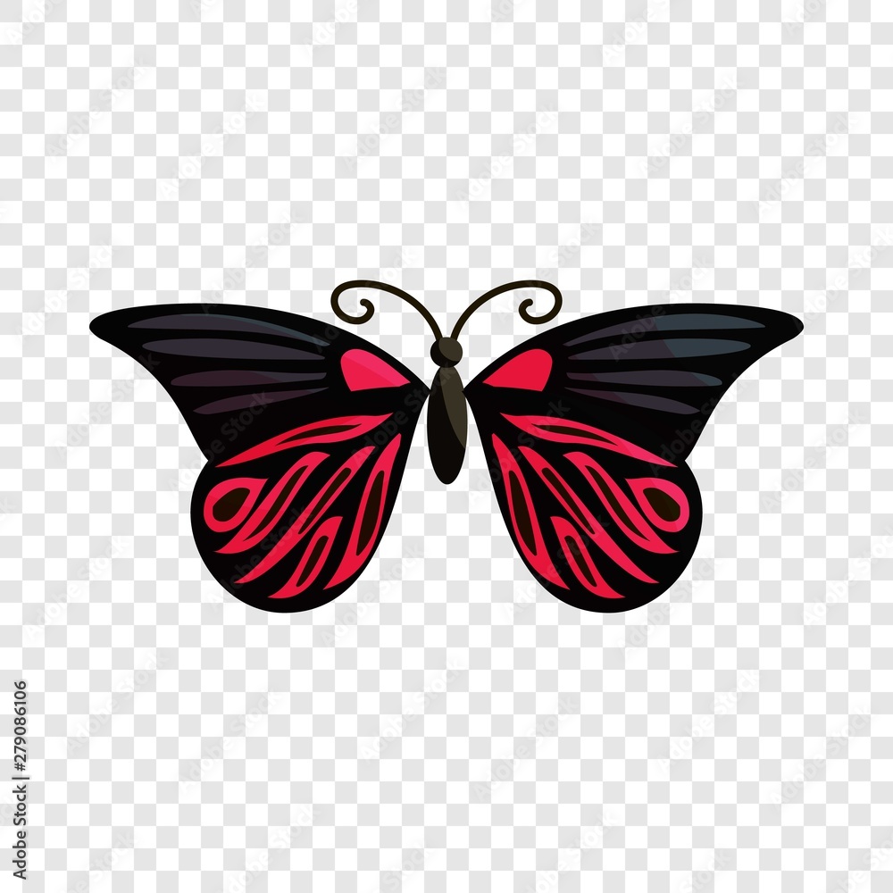 Red butterfly icon. Cartoon illustration of red butterfly vector icon ...