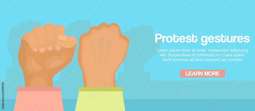 Fists up as a sign of protest vector cartoon illustration. Female ...
