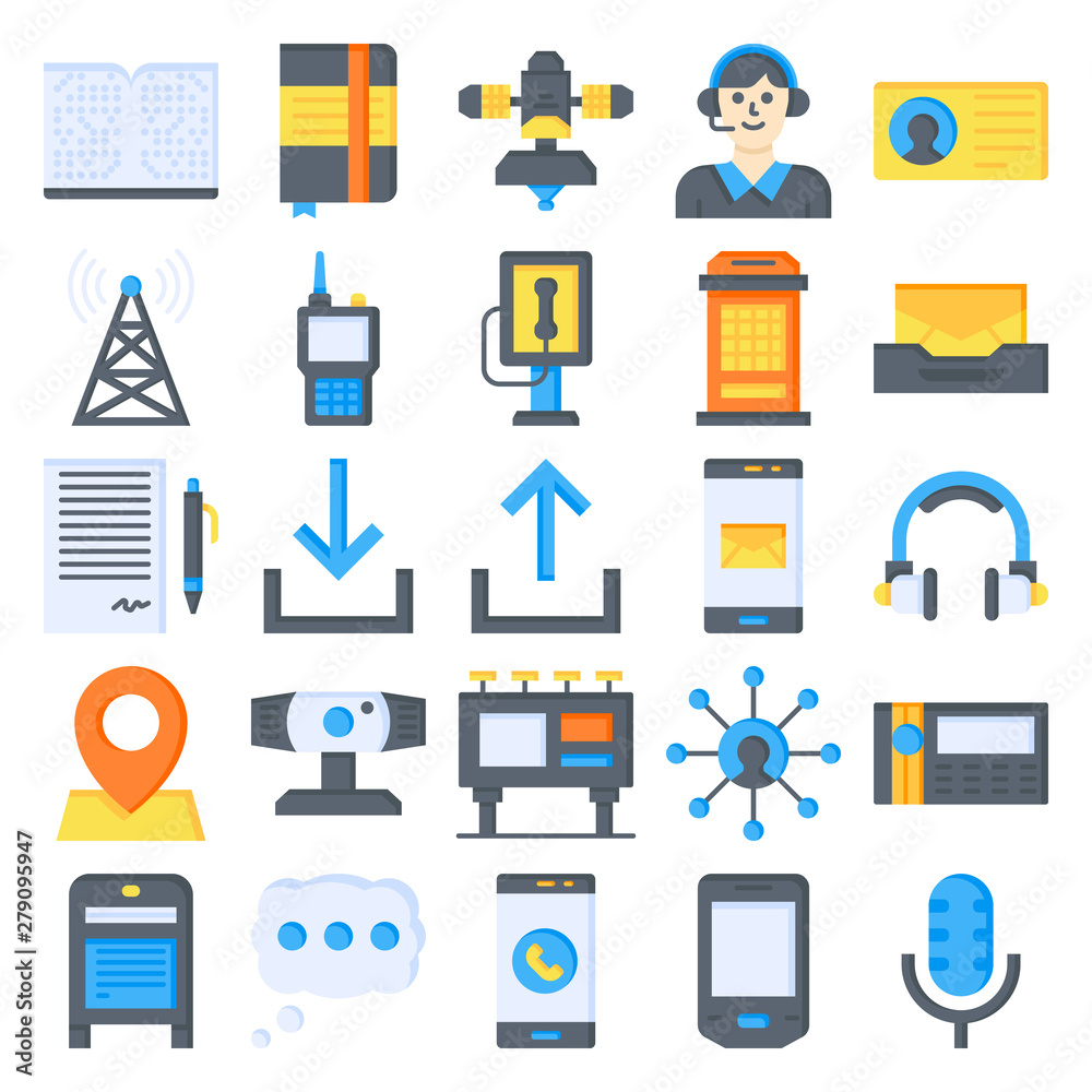Communication icons pack Stock Vector | Adobe Stock