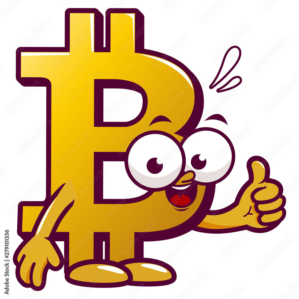 Cartoon bitcoin. Digital currency. Vector illustration Stock Vector ...