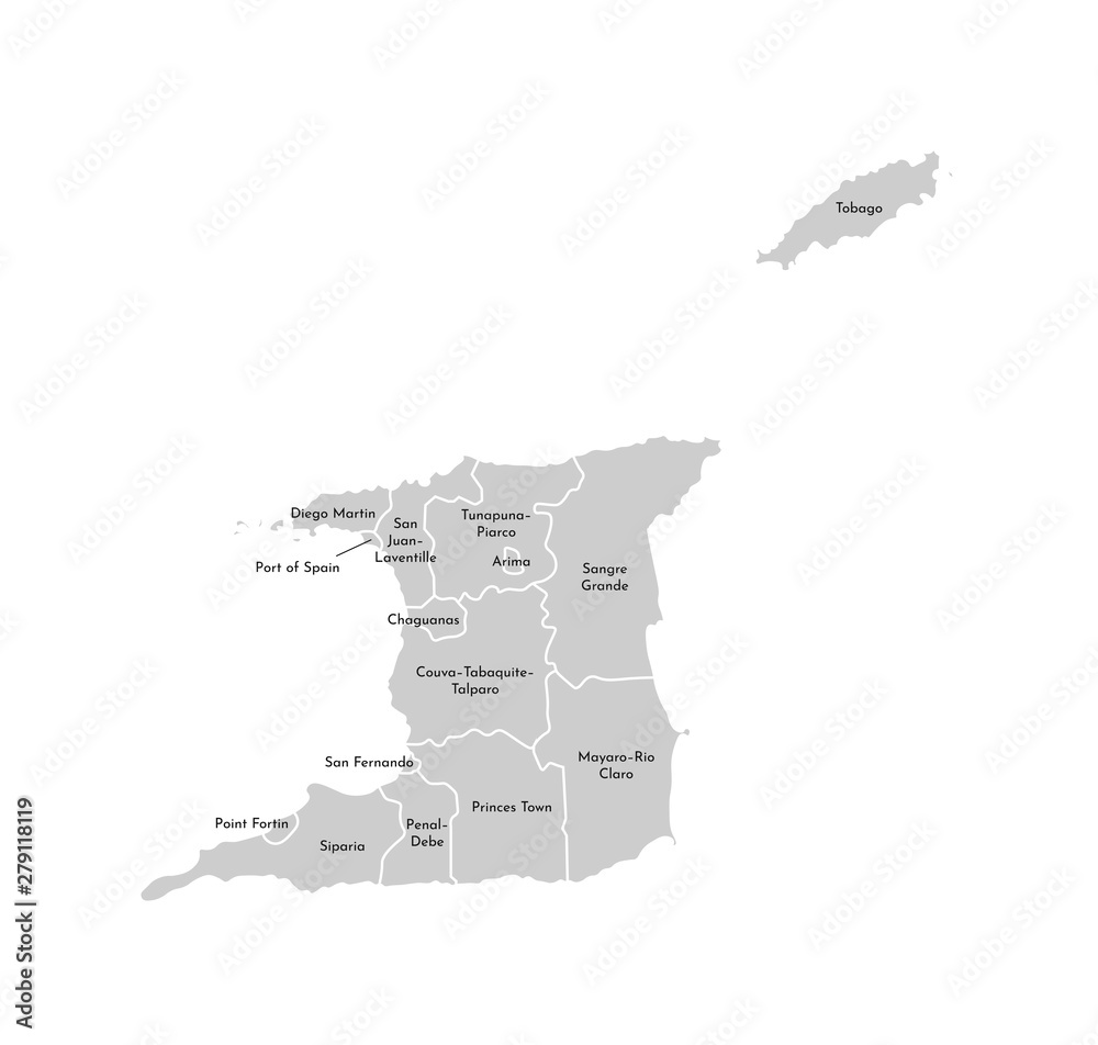 Vector isolated illustration of simplified administrative map of ...