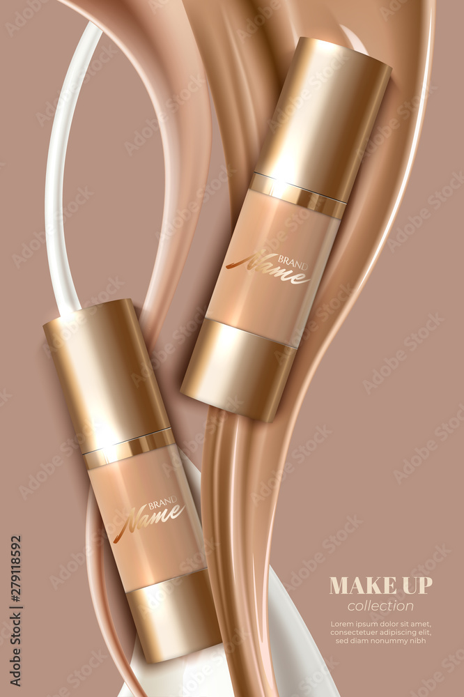 Advertising poster for cosmetic product for catalog, magazine. Design ...