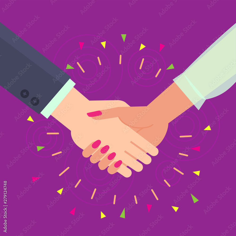Vector symbols with hands_Classic handshake, greetings, congratulations ...