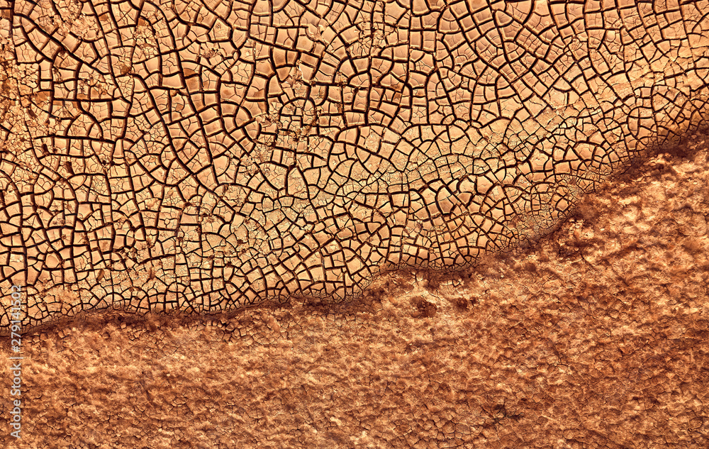 Desert. Aerial view of a beautiful cracks in the ground. texture, deep ...