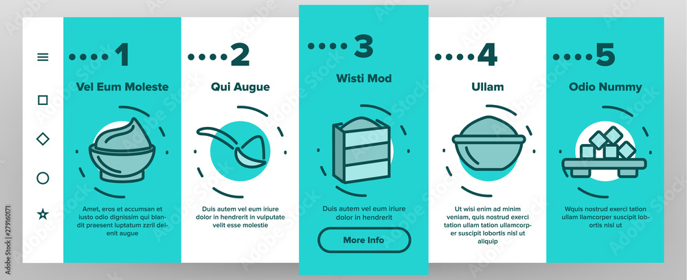 Soy Products, Food Linear Vector Onboarding Mobile App Page Screen ...