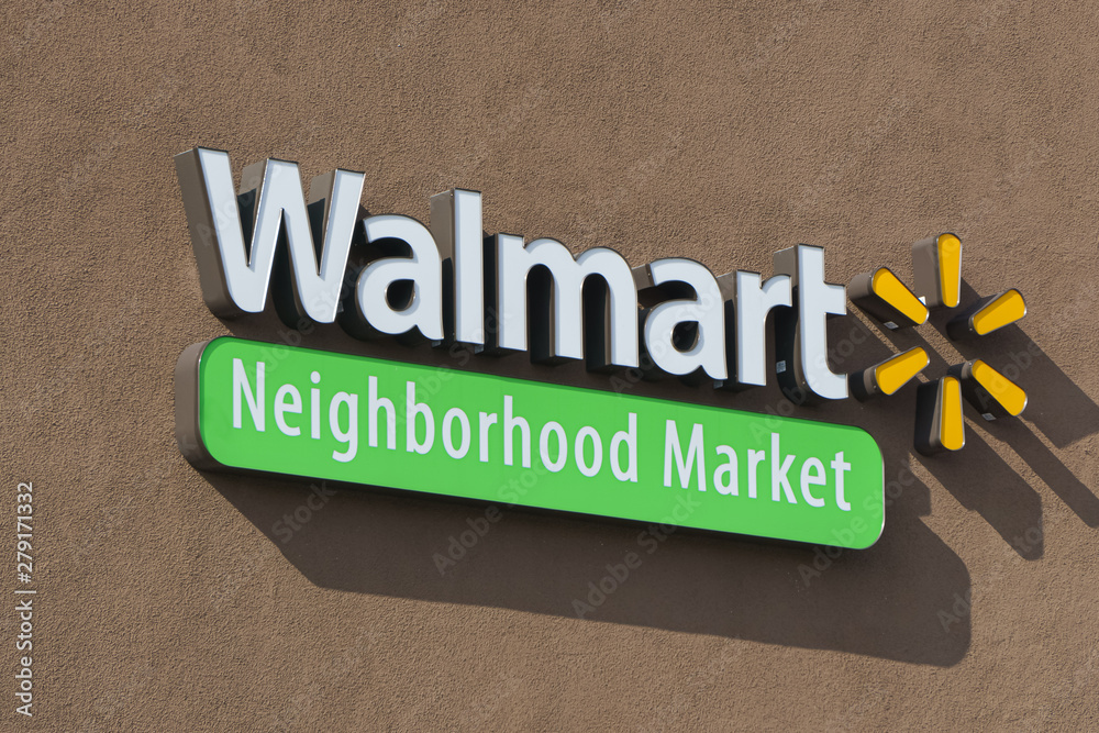 Walmart Neighborhood Market Sign and Logo Stock Photo | Adobe Stock