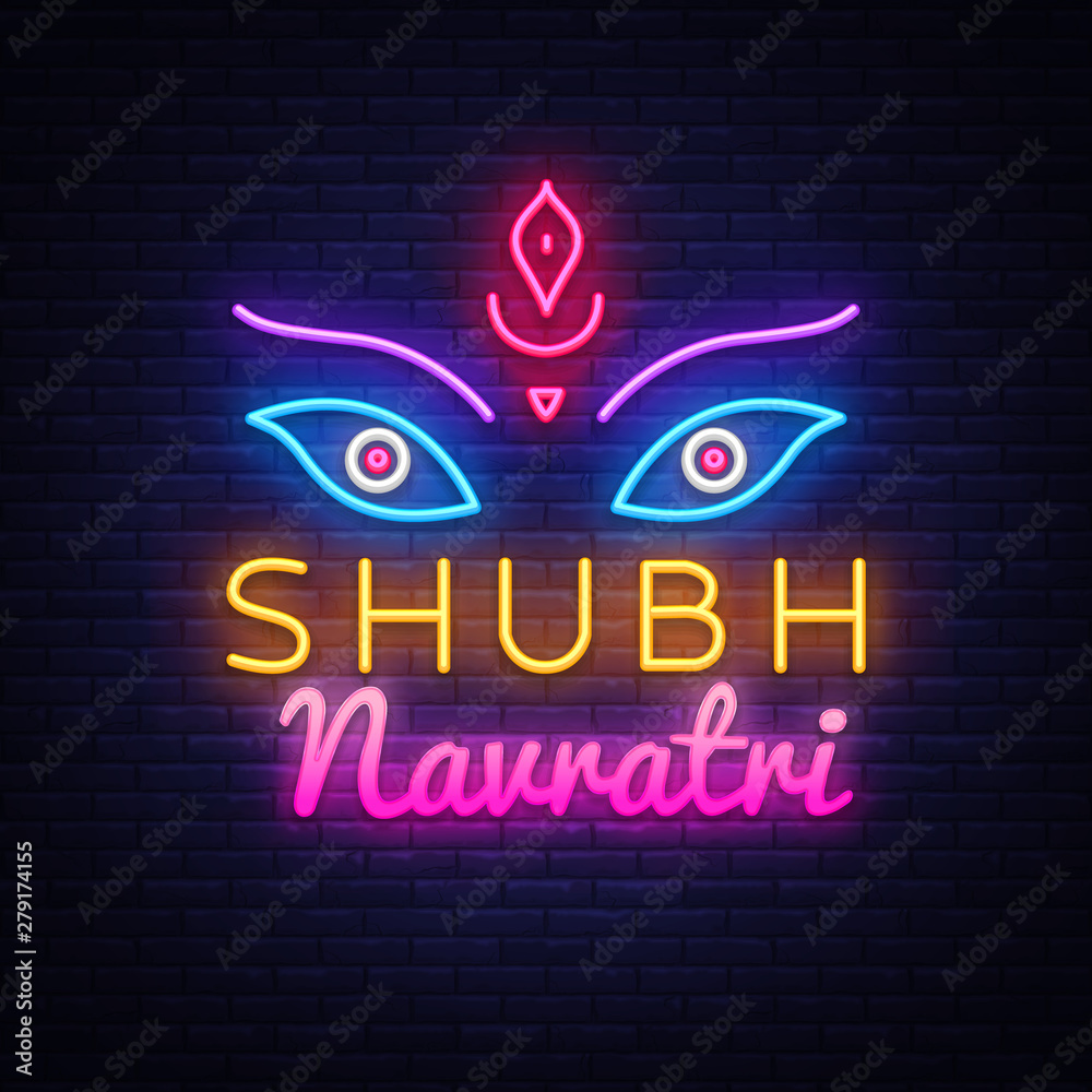 Garba Festival Neon,Navratri Celebration Neon Design, Gujarati Dandiya ...