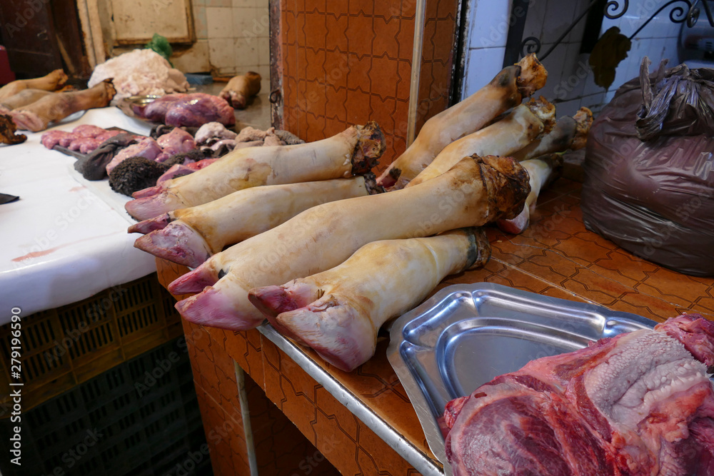 Beef shanks and hooves in a butcher shop Stock Photo | Adobe Stock