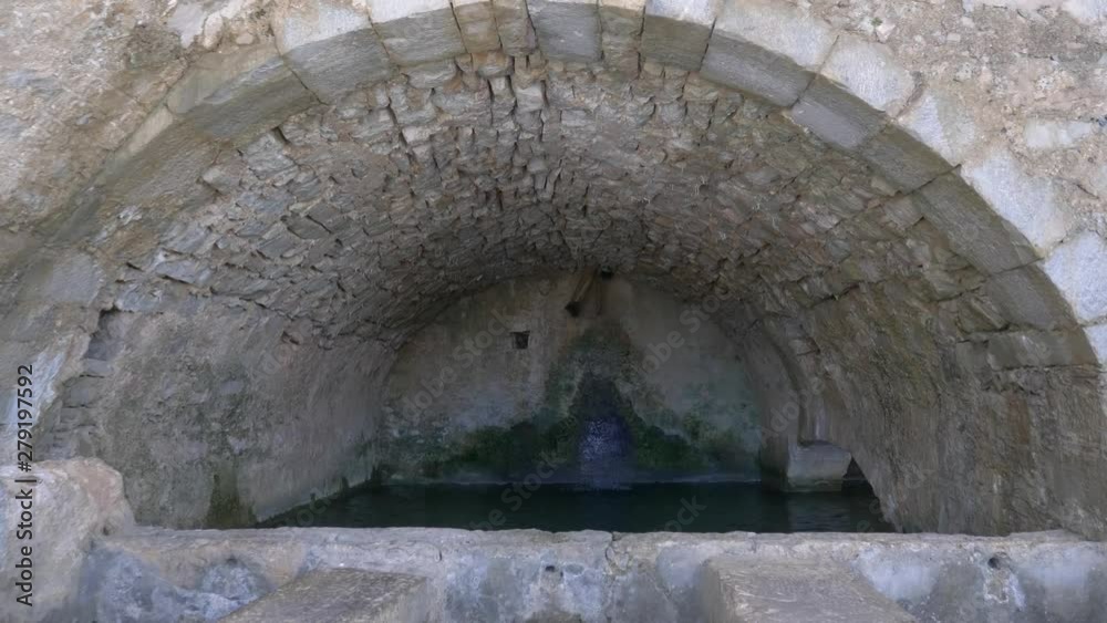 Ancient rock built water cistern seen in Northern Crete Stock ビデオ ...