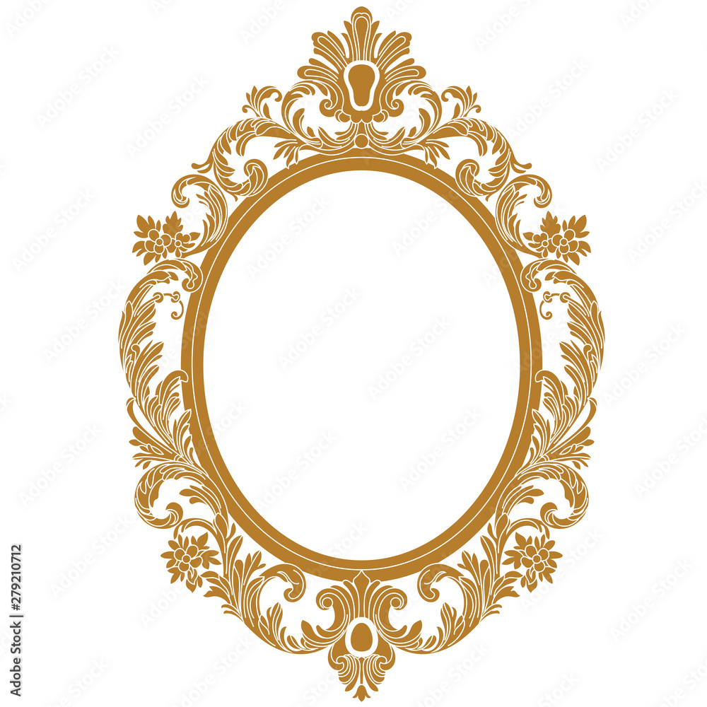 Vintage oval pattern frame in old style. Vector.Vintage oval pattern ...
