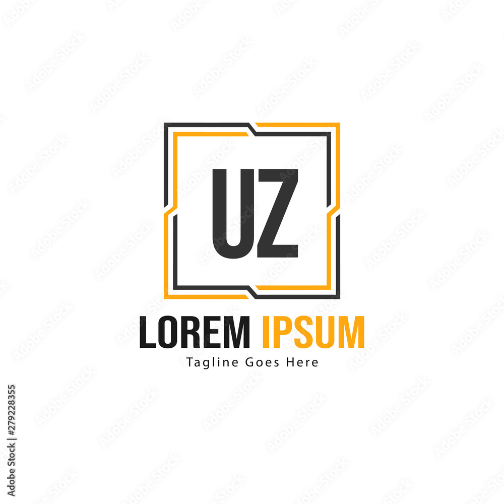 UZ Letter Logo Design. Creative Modern UZ Letters Icon Illustration ...