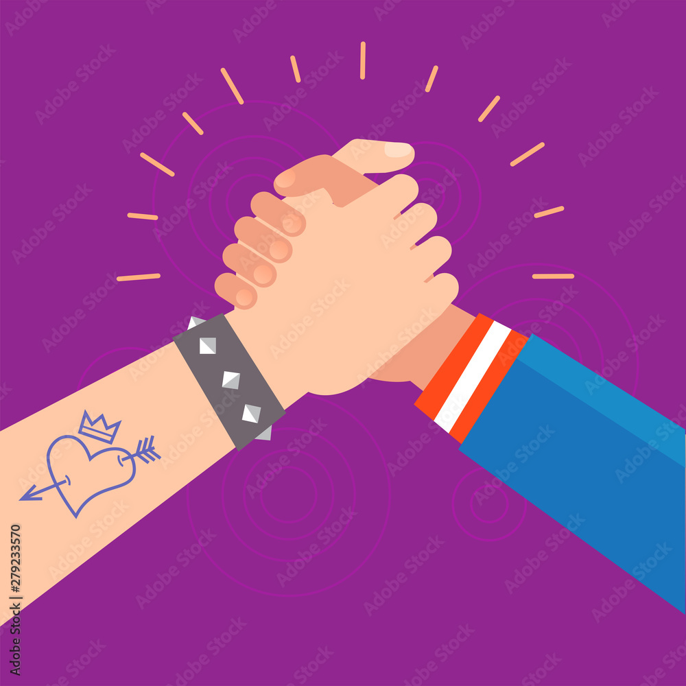 Vector symbols with hands_Subculture handshake greeting friends Stock ...