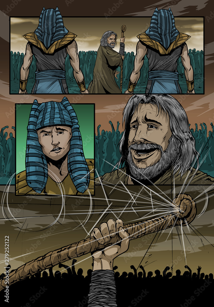 Moses And The Israelites Celebrate Stock Illustration | Adobe Stock