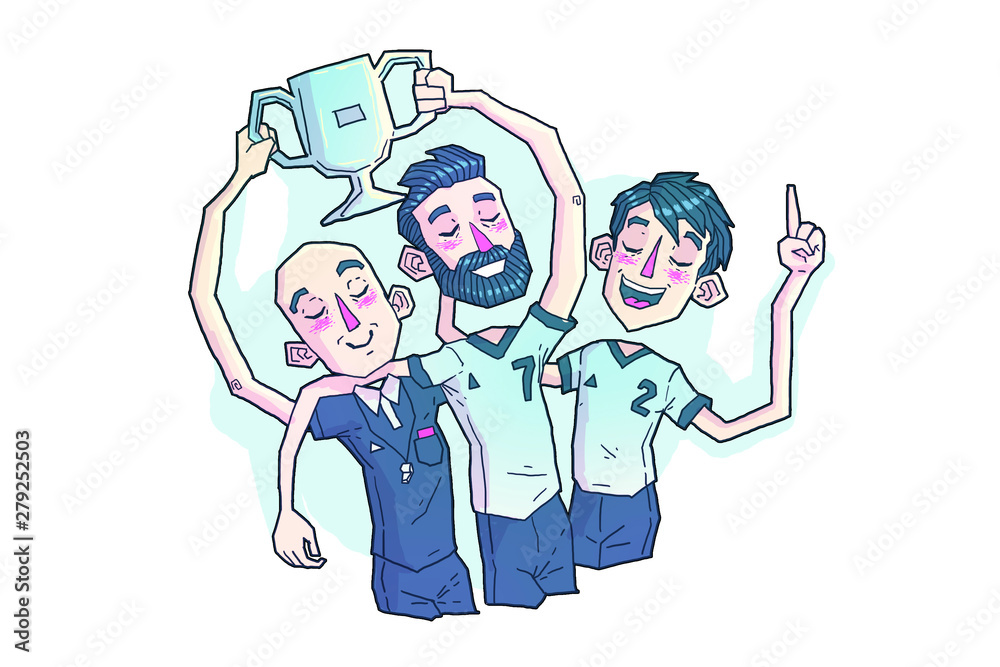 cartoon winners celebrating Stock Illustration | Adobe Stock