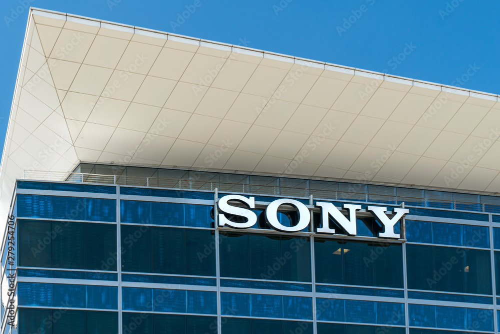 Sony Corporate Headquarters Sign and Logo Stock Photo | Adobe Stock