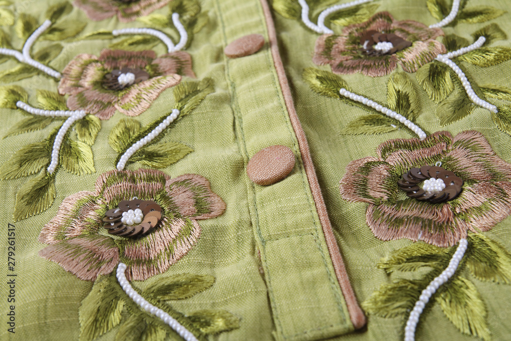 Indian traditional kurti with flower design pattern Stock Photo | Adobe ...